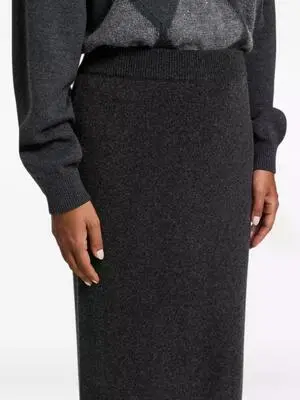 Peserico Knitted Ribbed-trim Midi Skirt