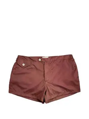 PIER SICILIA Ugo Button-fastening Swim Shorts - Brown