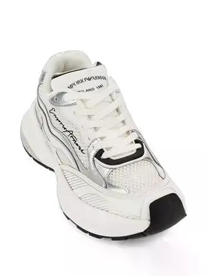 Emporio Armani Metallic-panel Mesh Sneakers