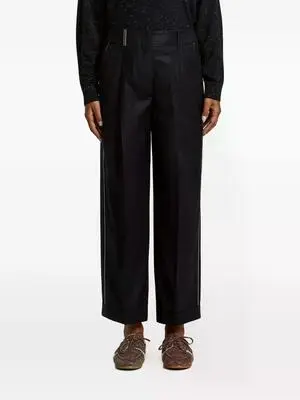 Peserico Pleated Turn-up Trousers - Black