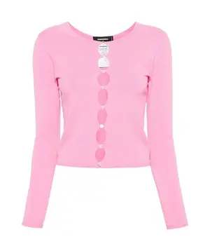 Dsquared2 Cut-out Detailed Long-sleeved Cardigan - Pink