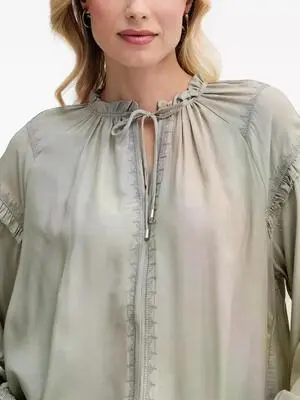 MOS MOSH Mmmarb Sansa Emb Ruffled Embroidered Blouse