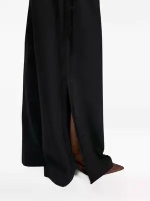 Peserico Satin-trim Pleated Wide-leg Trousers