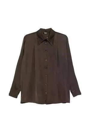 Dixie Satin Finish Button-up Shirt - Brown