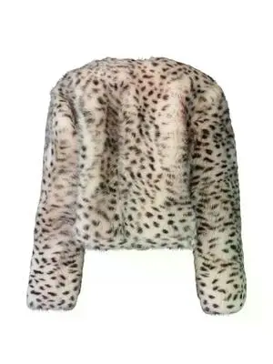 SUSAN BENDER Leopard-print Shearling Jacket