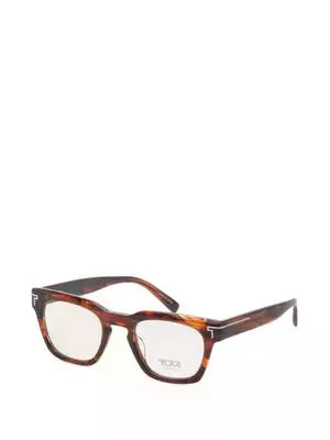 Tumi Tortoiseshell-effect Square-frame Glasses - Brown