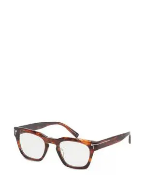 Tumi Tortoiseshell-effect Square-frame Eyeglasses - Brown