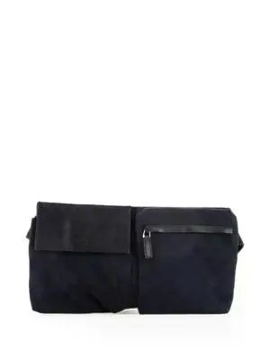 Gucci Double Gg Canvas Belt Bag - Black