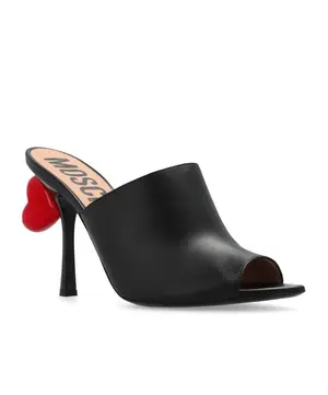 Moschino Heart-detail Open Pointed-toe Mules