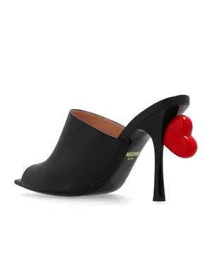 Moschino Heart-detail Open Pointed-toe Mules