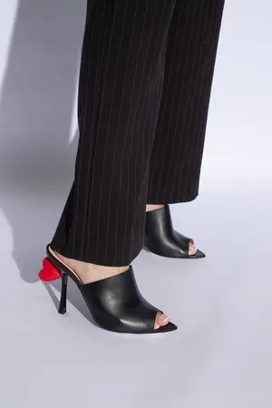 Moschino Heart-detail Open Pointed-toe Mules