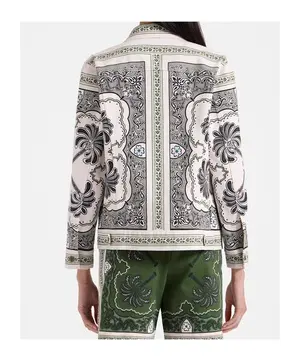 La DoubleJ Jj Denim Jacket With Patterned Print - Nude