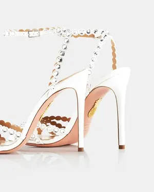 AQUAZZURA Tequila Crystal-embellished Stiletto Sandals - White