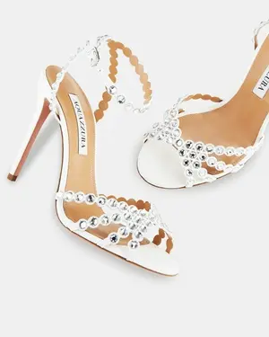 AQUAZZURA Tequila Crystal-embellished Stiletto Sandals - White