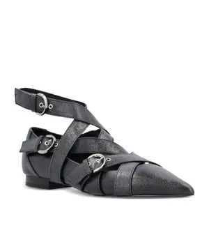 Pinko Gianira Leather Ballerina Shoes
