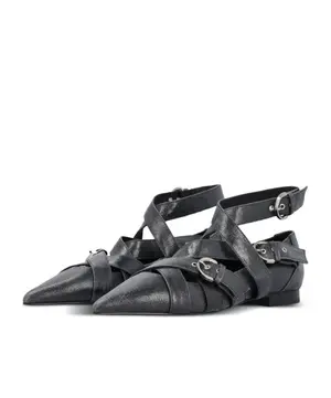 Pinko Gianira Leather Ballerina Shoes