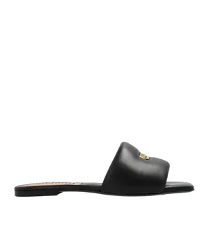 Moschino Padded Slip-on Sandals With Logo Plaque