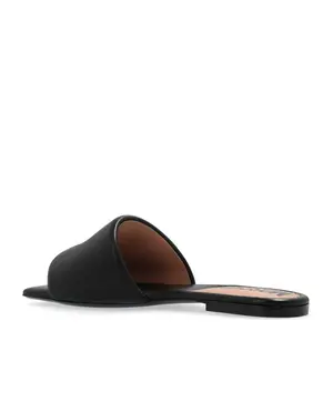 Moschino Padded Slip-on Sandals With Logo Plaque