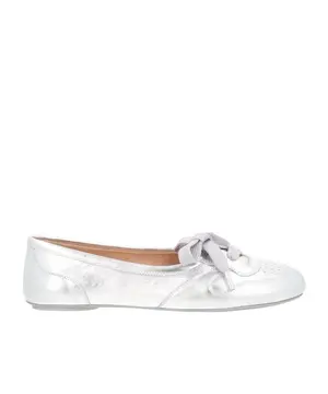 GIANVITO ROSSI Lace-up Ballet Flats - White