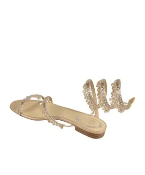Rene Caovilla Embellished Open Toe Sandals