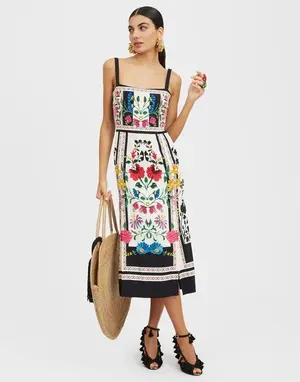La DoubleJ Floral Print Maxi Dress With Spaghetti Straps