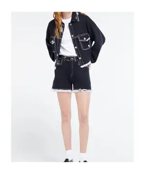 BARRIE Fringe-trim Denim Jacket