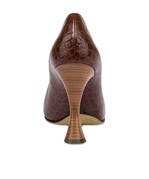 Moschino Crocodile-embossed Square-toe Pumps