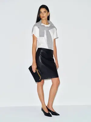 REFORMATION Veda Elle Leather Skirt