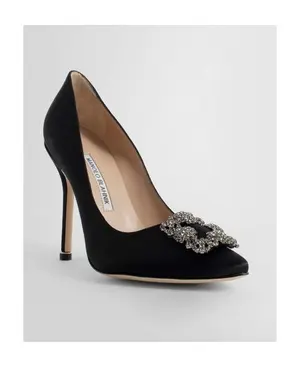 Manolo Blahnik Hangisi Embellished Satin Pumps