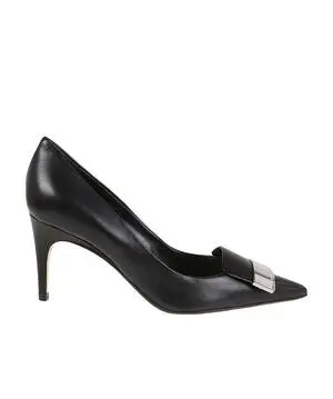 SERGIO ROSSI Napa Leather Pumps With Palladium Detail