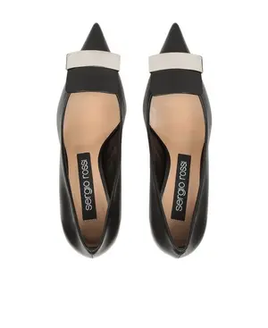 SERGIO ROSSI Napa Leather Pumps With Palladium Detail