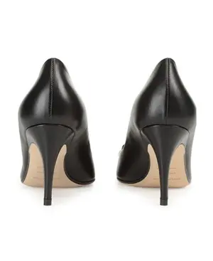 SERGIO ROSSI Napa Leather Pumps With Palladium Detail