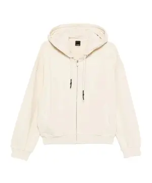 Pinko Drawstring Zip Hoodie - White