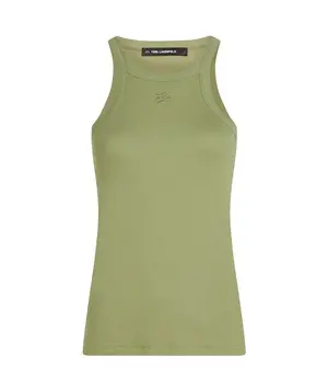 Karl Lagerfeld Autograph Print Racerback Tank Top