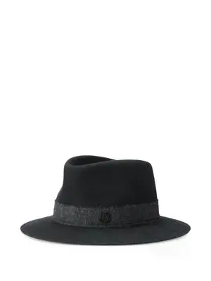 MAISON MICHEL André Logo-detail Fedora Hat - Black