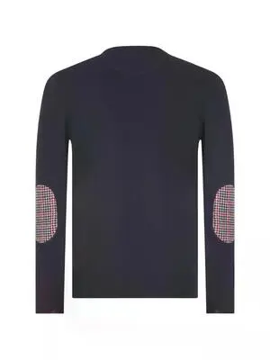 GRAN SASSO Elbow-patch Crew-neck Sweater - Blue