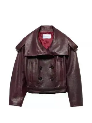 7 For All Mankind Double-breasted Leather Jacket