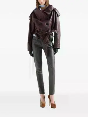 7 For All Mankind Double-breasted Leather Jacket