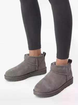 UGG Classic Ultra Mini Suede Shearling-lined Boots