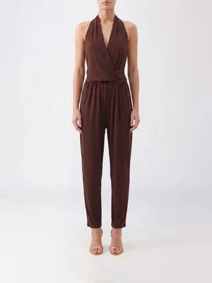 Andamane The Andamane Halter Neck Jumpsuit Brown