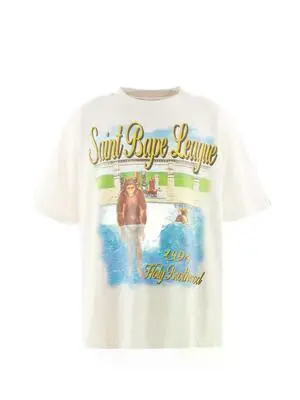 SAINT MXXXXXX X Bape Graphic-print T-shirt - Neutrals