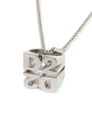 Dsquared2 Sterling Logo Ring Pendant Necklace
