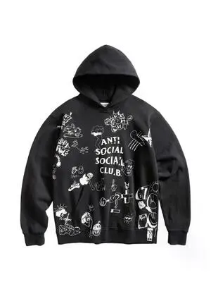 ANTI SOCIAL SOCIAL CLUB Illustrated-print Hoodie - Black