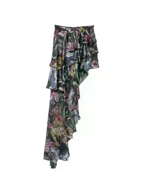 Just Cavalli Ruffled Asymmetric Hem Skirt
