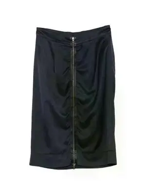 LANVIN 2006s Zip-up Ruched Skirt