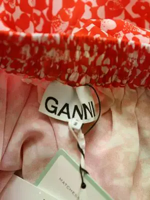 GANNI Floral-print Silk Skirt