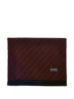 Emporio Armani Diagonal-stripe Wool Scarf