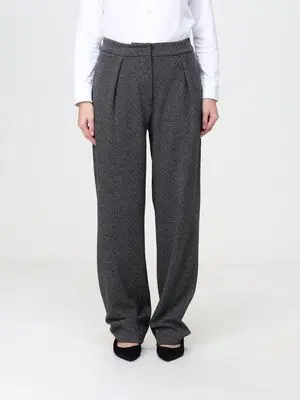 Emporio Armani Chevron Cotton-blend Wide-leg Trousers