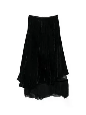 ROMEO GIGLI 1990s Velvet Layered Midi Skirt