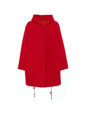 Gianfranco Ferre 1990s Hooded Drawstring-hem Coat - Red